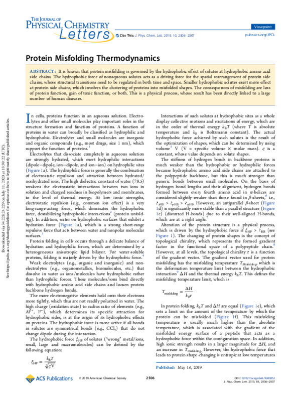 (PDF) Protein Misfolding Thermodynamics