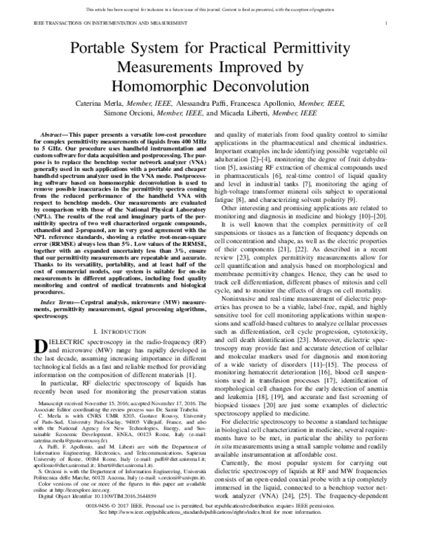 (PDF) Portable System for Practical Permittivity Measurements Improved ...