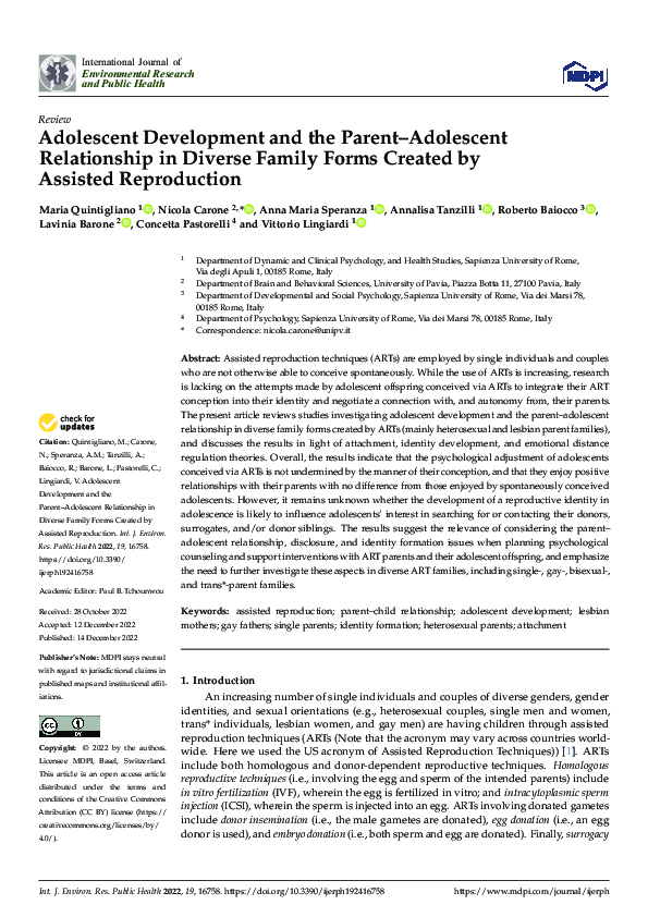 (PDF) Adolescent Development and the Parent–Adolescent Relationship in Diverse Family Forms ...