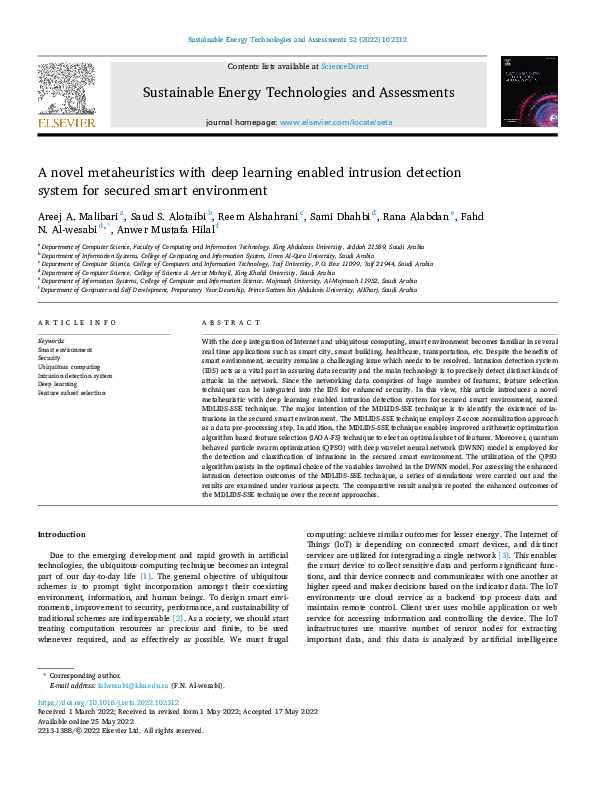 Pdf A Novel Metaheuristics With Deep Learning Enabled Intrusion Detection System For Secured