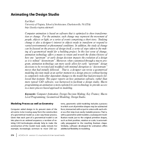 (PDF) Animating the Design Studio