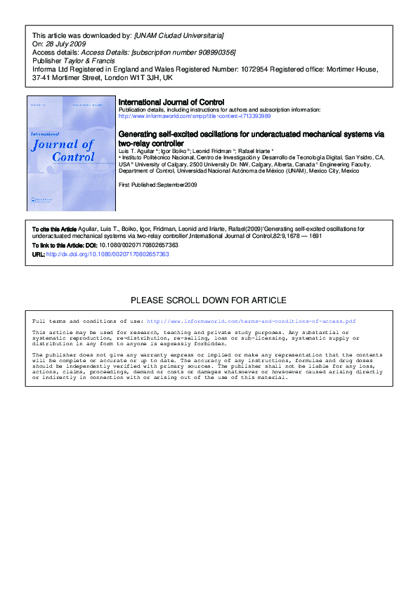 (PDF) Generating self-excited oscillations for underactuated mechanical systems via two-relay ...