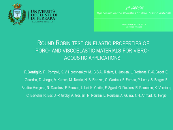 (PDF) Round Robin test on elastic properties of poro- and viscoelastic ...