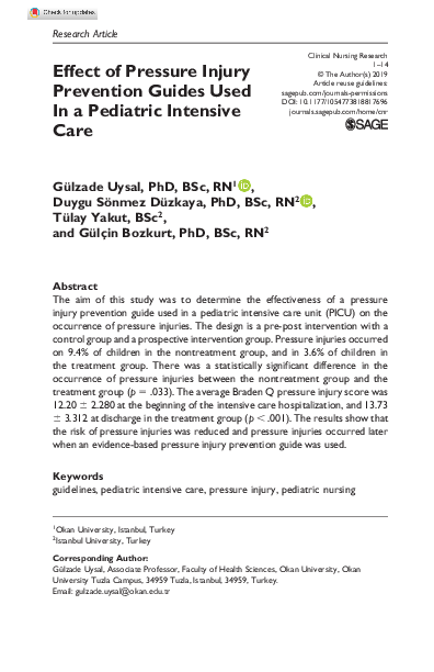 (PDF) Effect of Pressure Injury Prevention Guides Used In a Pediatric ...