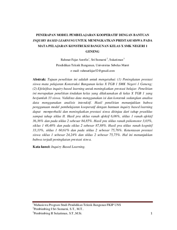 (PDF) Penerapan Model Pembelajaran Kooperatif Dengan Bantuan Inquiry Based Learning Untuk ...