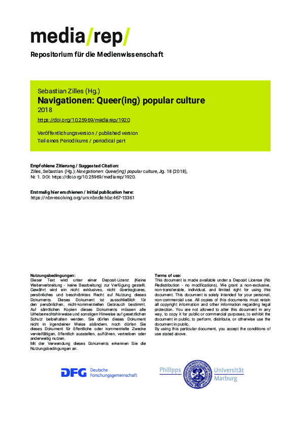 (PDF) Navigationen: Queer(ing) popular culture