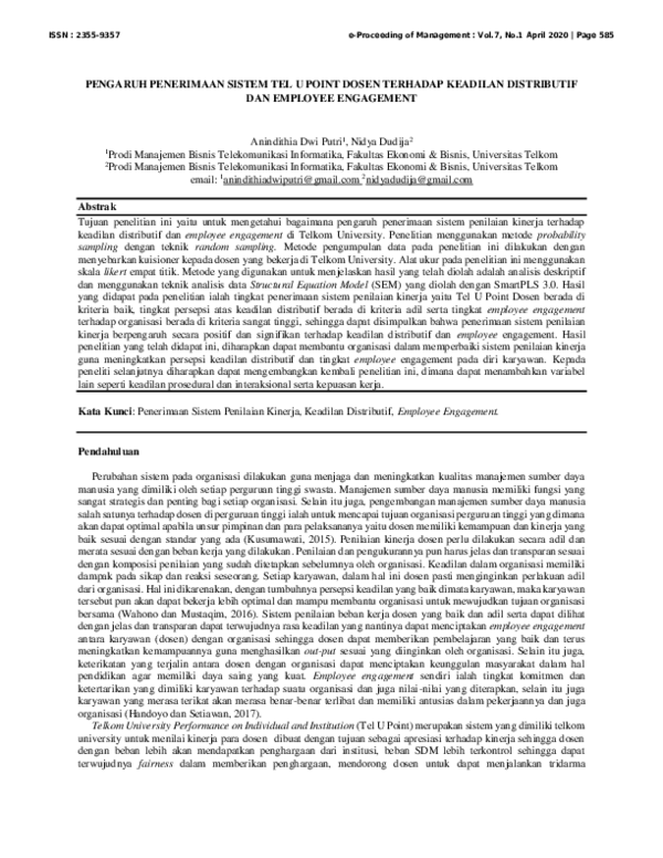 (PDF) Pengaruh Penerimaan Sistem Tel U Point Dosen Terhadap Keadilan ...