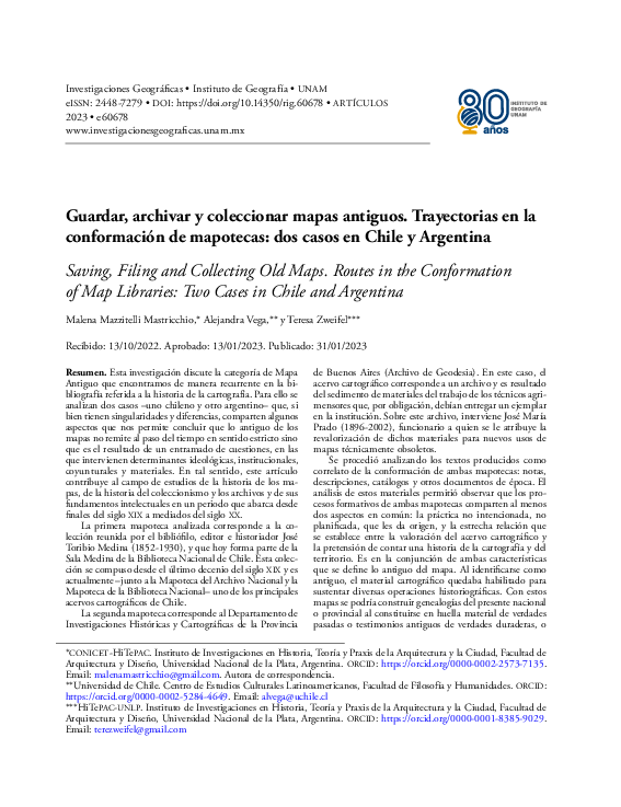 (PDF) Guardar, archivar y coleccionar mapas antiguos. Trayectorias en la conformación de ...