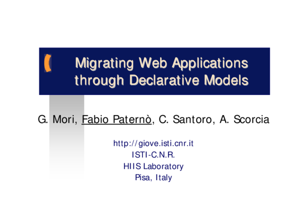 (PDF) Migrating Web Applications through Declarative Models