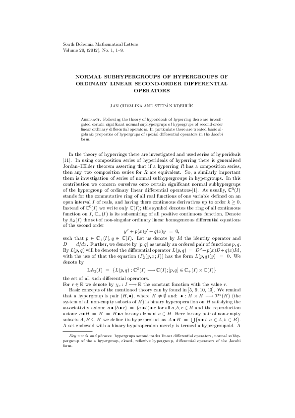 (PDF) Normal Subhypergroups of Hypergroups of