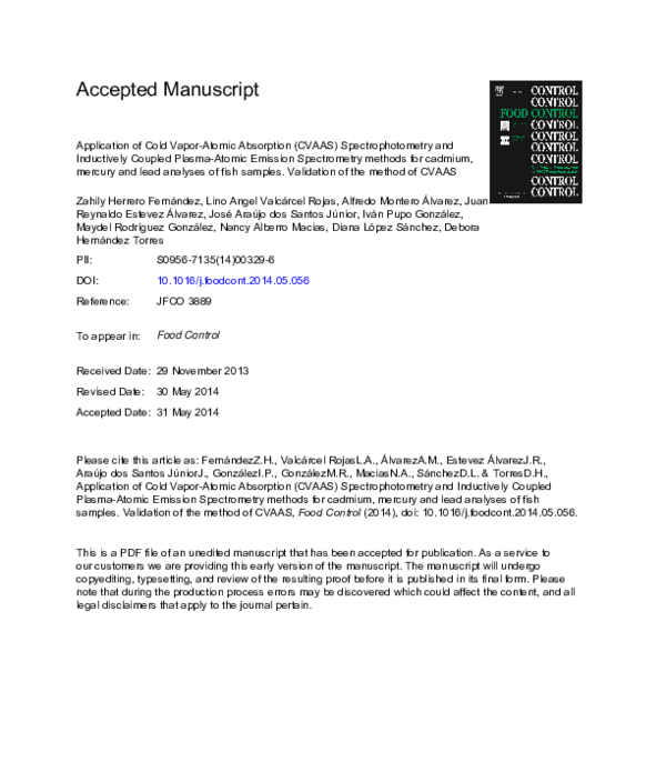 (PDF) Application of Cold Vapor-Atomic Absorption (CVAAS ...