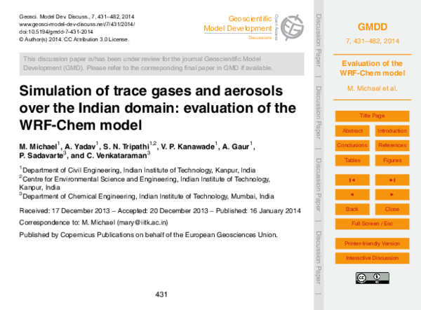(PDF) Simulation of trace gases and aerosols over the Indian domain: evaluation of the WRF-Chem ...