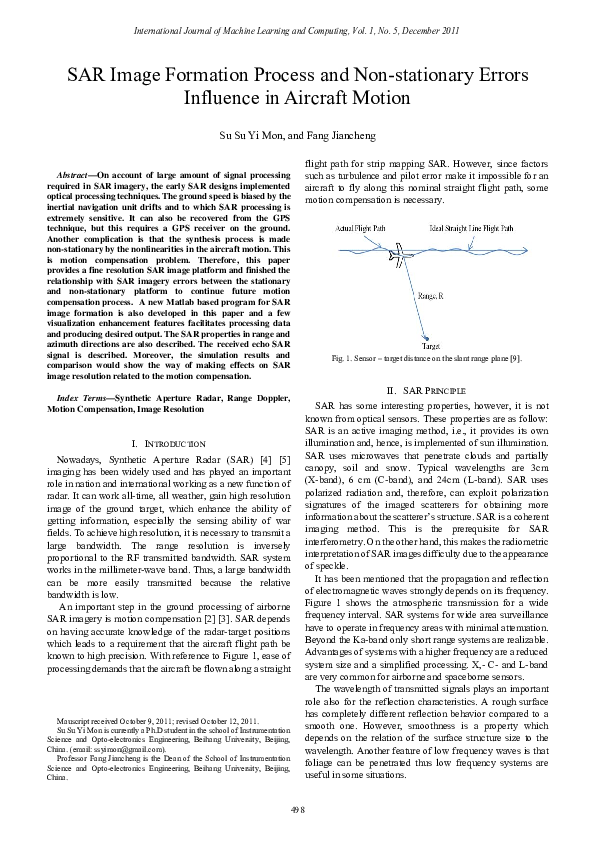 (PDF) SAR Image Formation Process and Non-stationary ErrorsInfluence in Aircraft Motion