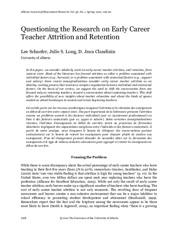 Questioning the Research on Early Career Teacher Attrition and Retention
