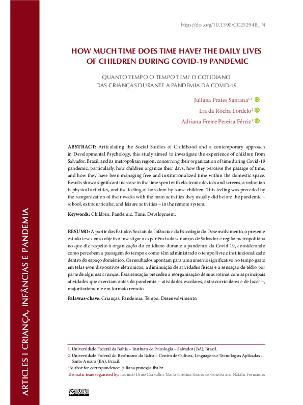 (PDF) How Much Time Does Time Have? The Daily Lives of Children During ...