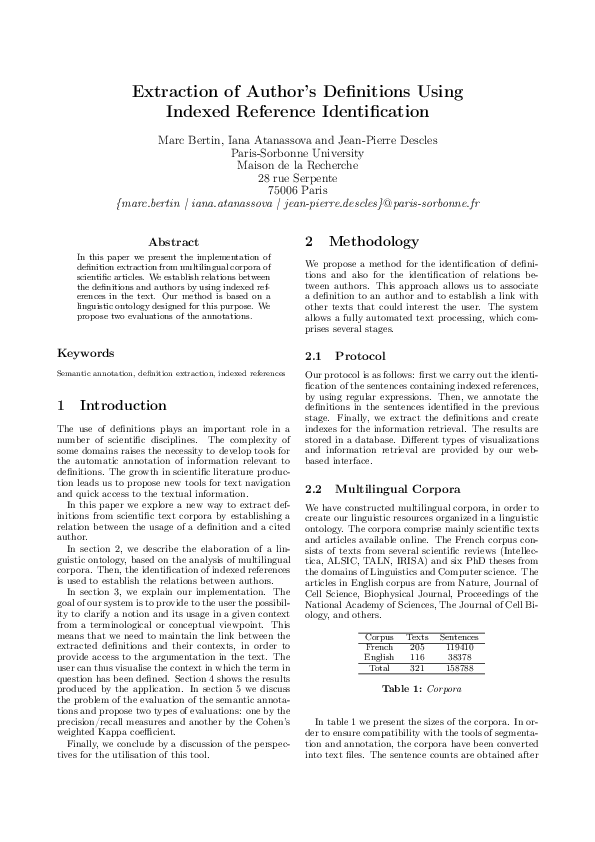 (PDF) Extraction of Authors' Definitions Using Indexed Reference ...
