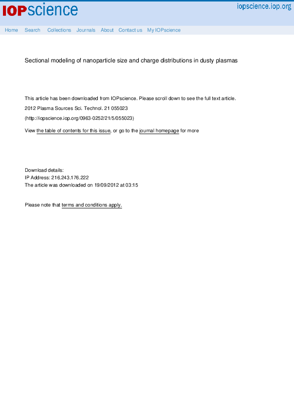 (PDF) Sectional modeling of nanoparticle size and charge distributions ...