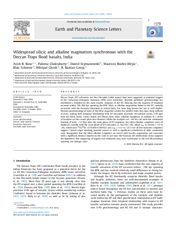 (PDF) Widespread silicic and alkaline magmatism synchronous with the ...