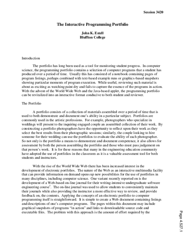 (PDF) The Interactive Programming Portfolio