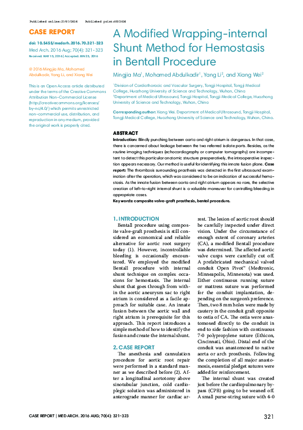 (PDF) A Modified Wrapping-internal Shunt Method for Hemostasis in ...