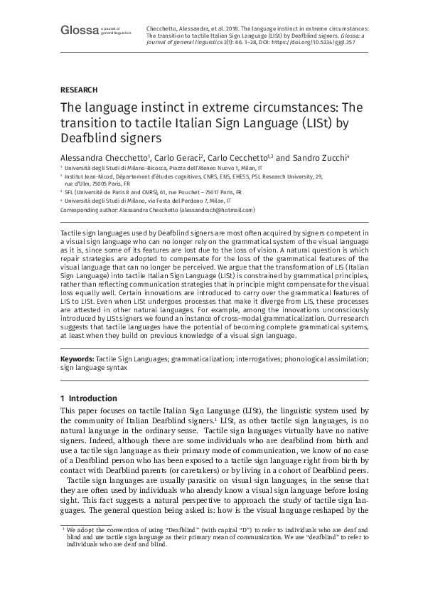 (PDF) The language instinct in extreme circumstances: The transition to ...