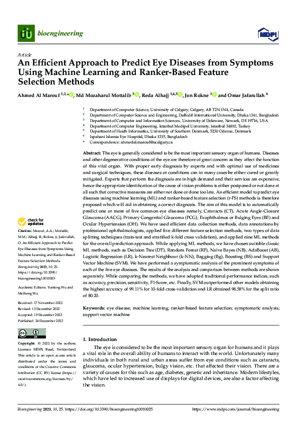 (PDF) An Efficient Approach to Predict Eye Diseases from Symptoms Using ...