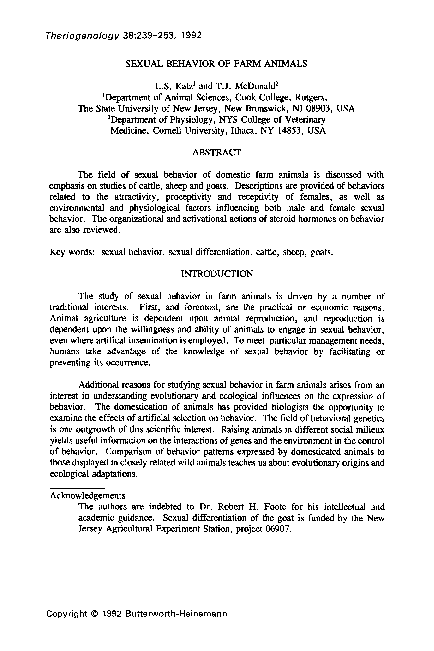 (PDF) Sexual behavior of farm animals