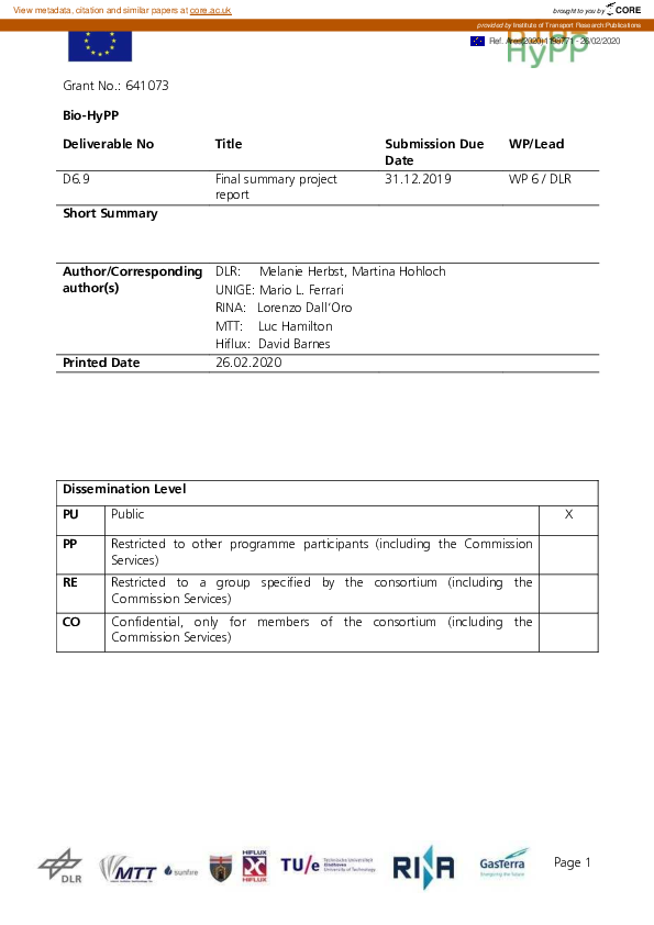 (PDF) Final summary project report