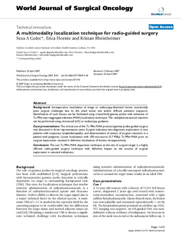 (PDF) A multimodality localization technique for radio-guided surgery