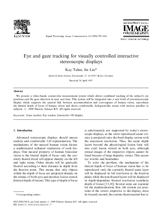 (PDF) Eye and gaze tracking for visually controlled interactive ...