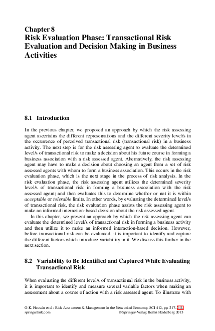 (PDF) Risk Evaluation Phase: Transactional Risk Evaluation and Decision Making in Business ...