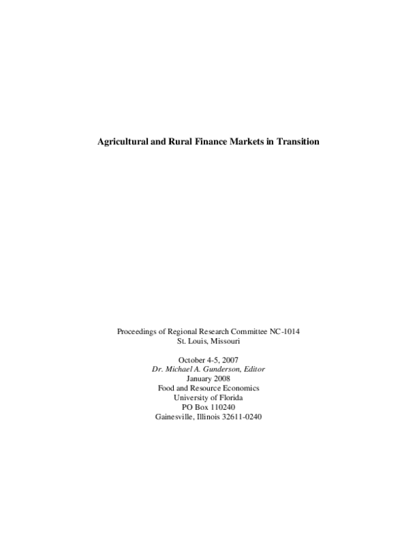 (PDF) The Effect of Diversification on Agricultural Returns and ...