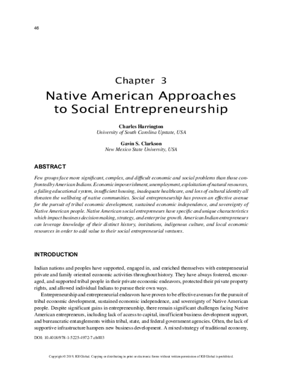 (PDF) Native American Approaches to Social Entrepreneurship