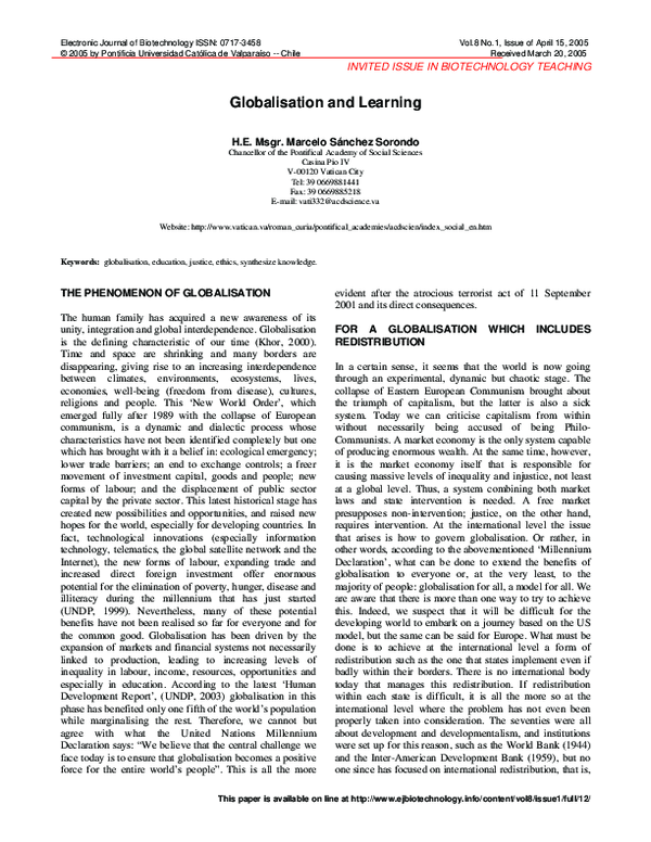 (PDF) Globalisation and Learning