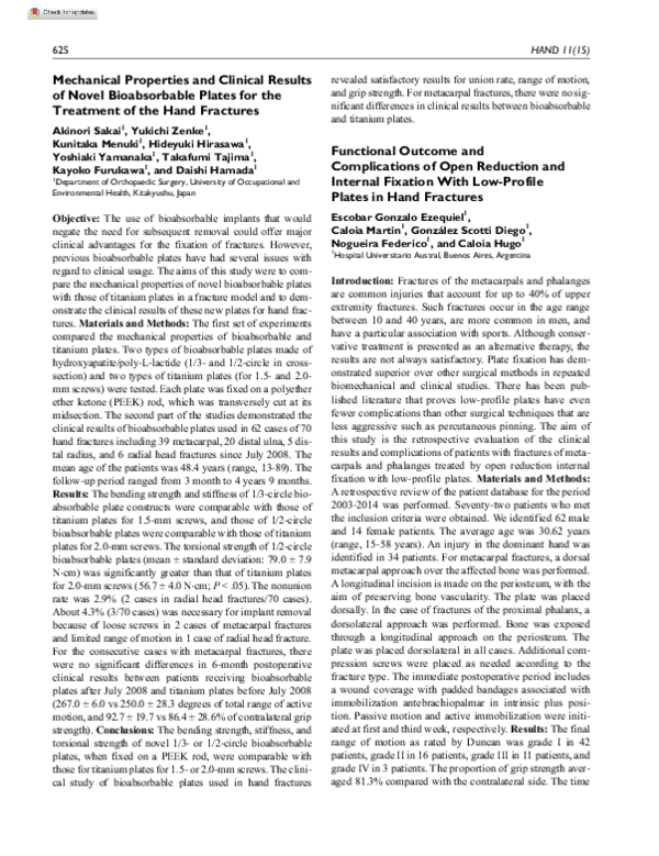 (PDF) Mechanical Properties and Clinical Results of Novel Bioabsorbable ...