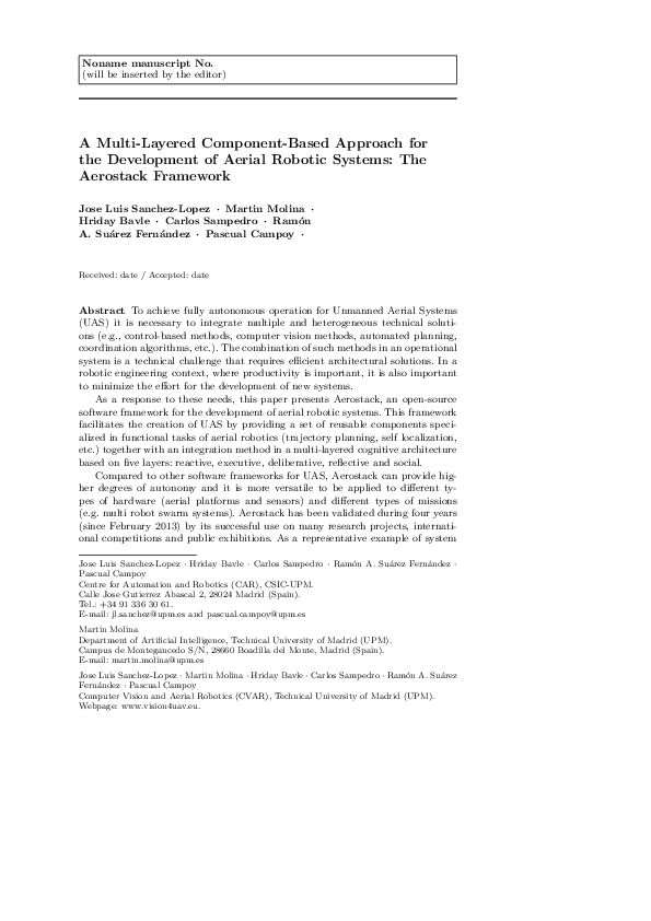 Pdf A Multi Layered Component Based Approach For The Development Of Aerial Robotic Systems 4303