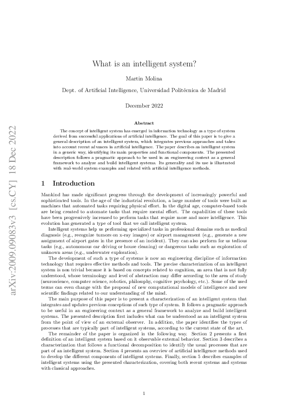 (PDF) What is an intelligent system?