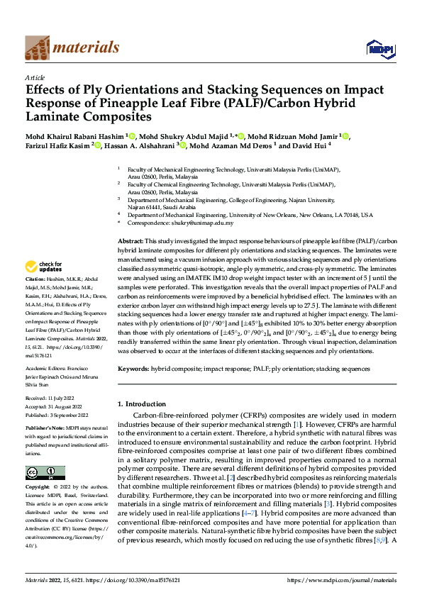 (PDF) The Effect of Stacking Sequence and Ply Orientation on the ...