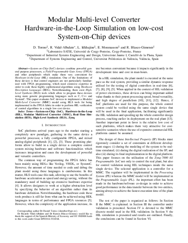 (PDF) Modular Multi-level Converter Hardware-in-the-Loop Simulation on low-cost System-on-Chip ...
