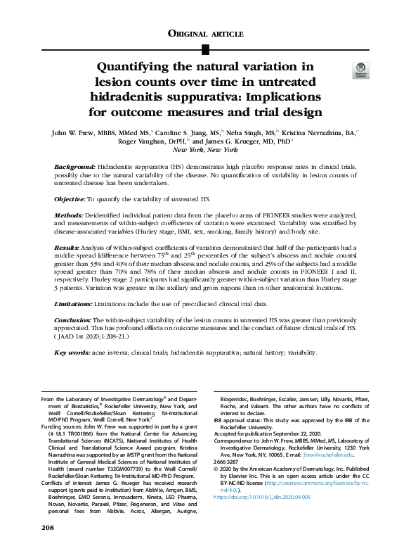 (PDF) Quantifying the natural variation in lesion counts over time in ...