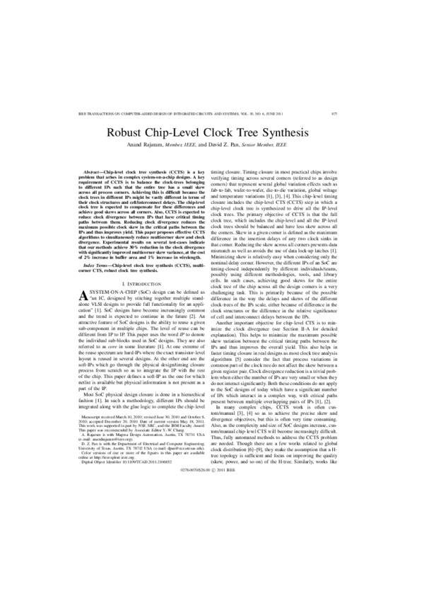 (PDF) Robust Chip-Level Clock Tree Synthesis