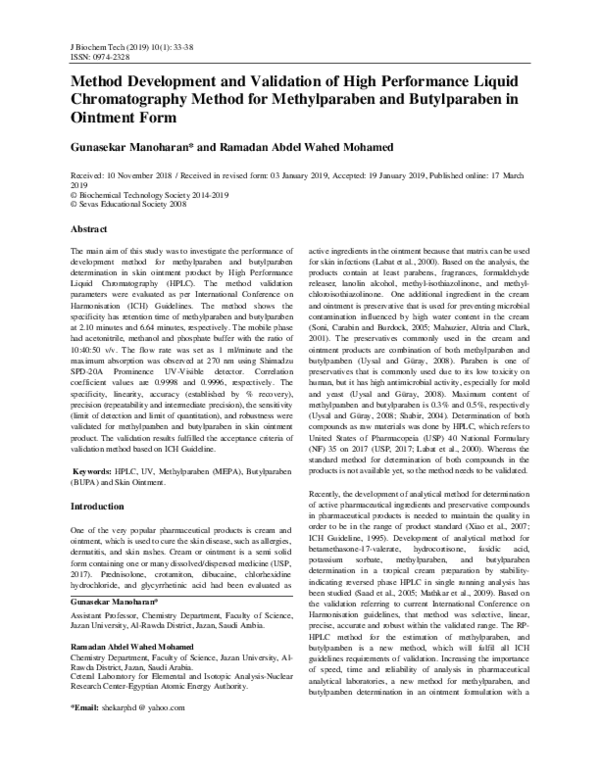 (PDF) Method Development and Validation of High Performance Liquid Chromatography Method for ...
