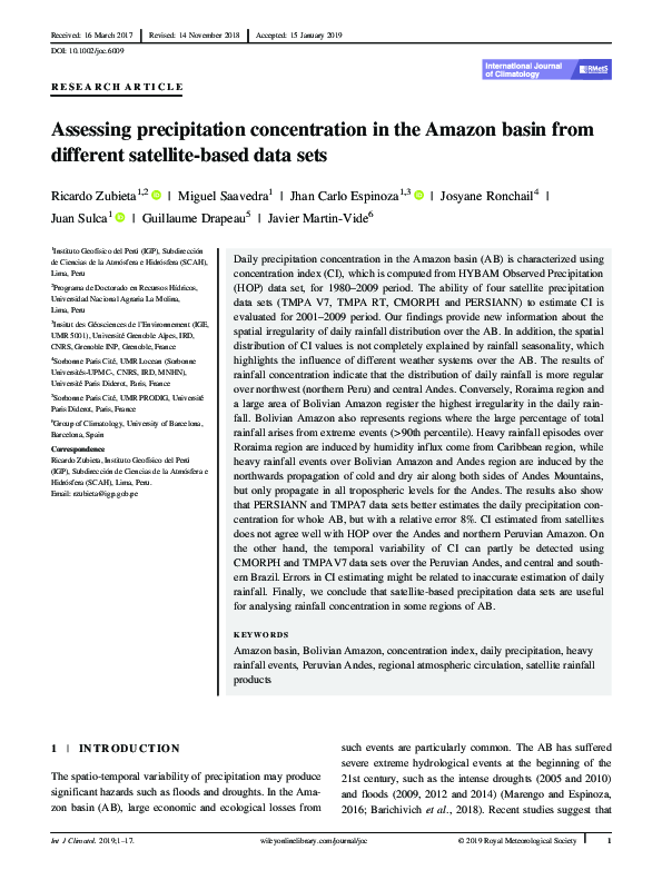 (PDF) Assessing precipitation concentration in the Amazon basin from ...