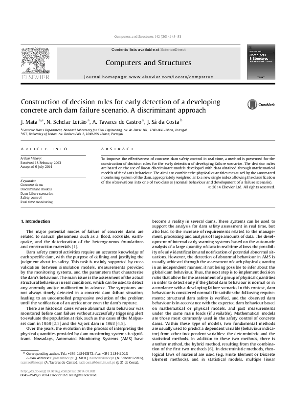 (PDF) Construction of decision rules for early detection of a developing concrete arch dam ...