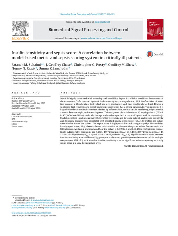 (PDF) Insulin sensitivity and sepsis score: A correlation between model ...