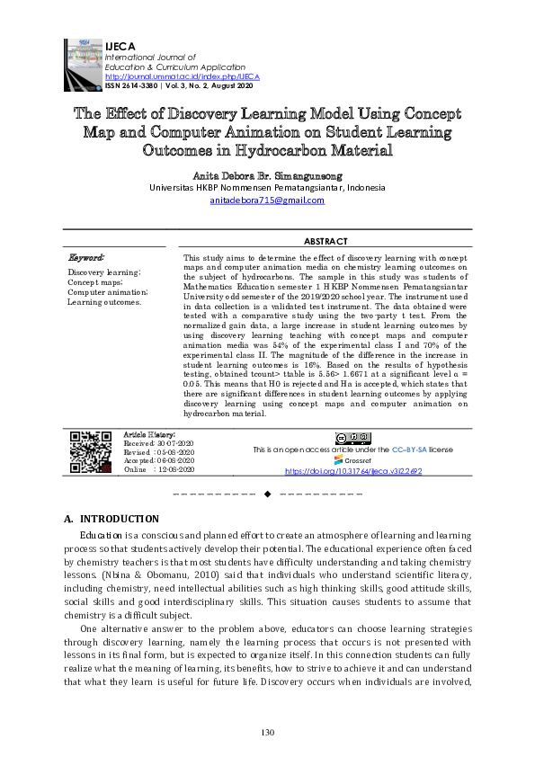 (PDF) The Effect of Discovery Learning Model Using Concept Map and Computer Animation on Student ...