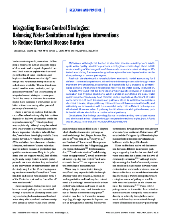 (PDF) Integrating Disease Control Strategies: Balancing Water ...