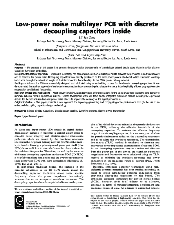 (PDF) Low Power Noise Multilayer PCB with Discrete Decoupling ...
