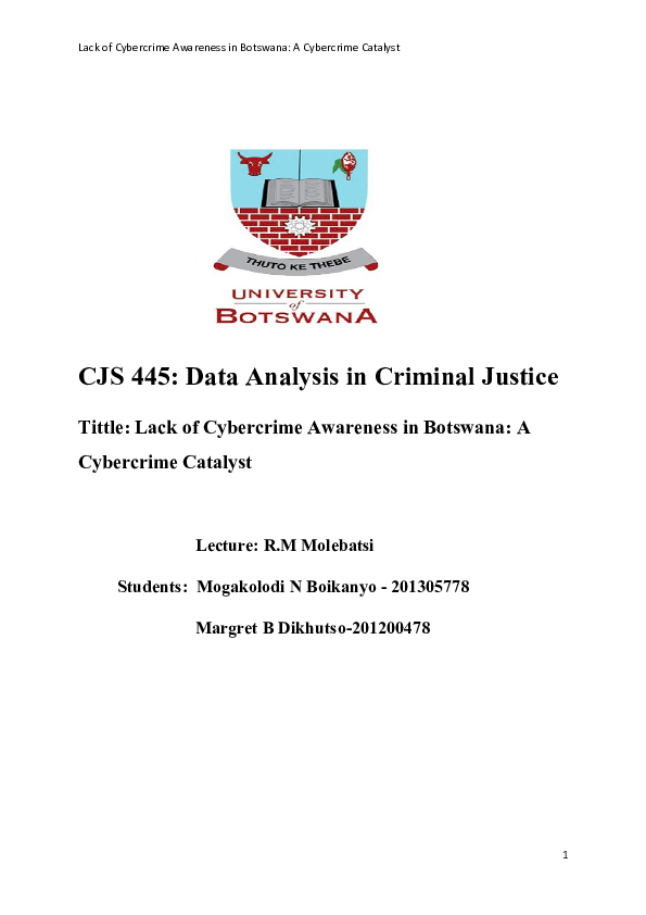 (DOC) Cyber Crime awareness Data Analysis assignment