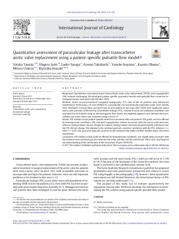 (PDF) Quantitative assessment of paravalvular leakage after transcatheter aortic valve ...
